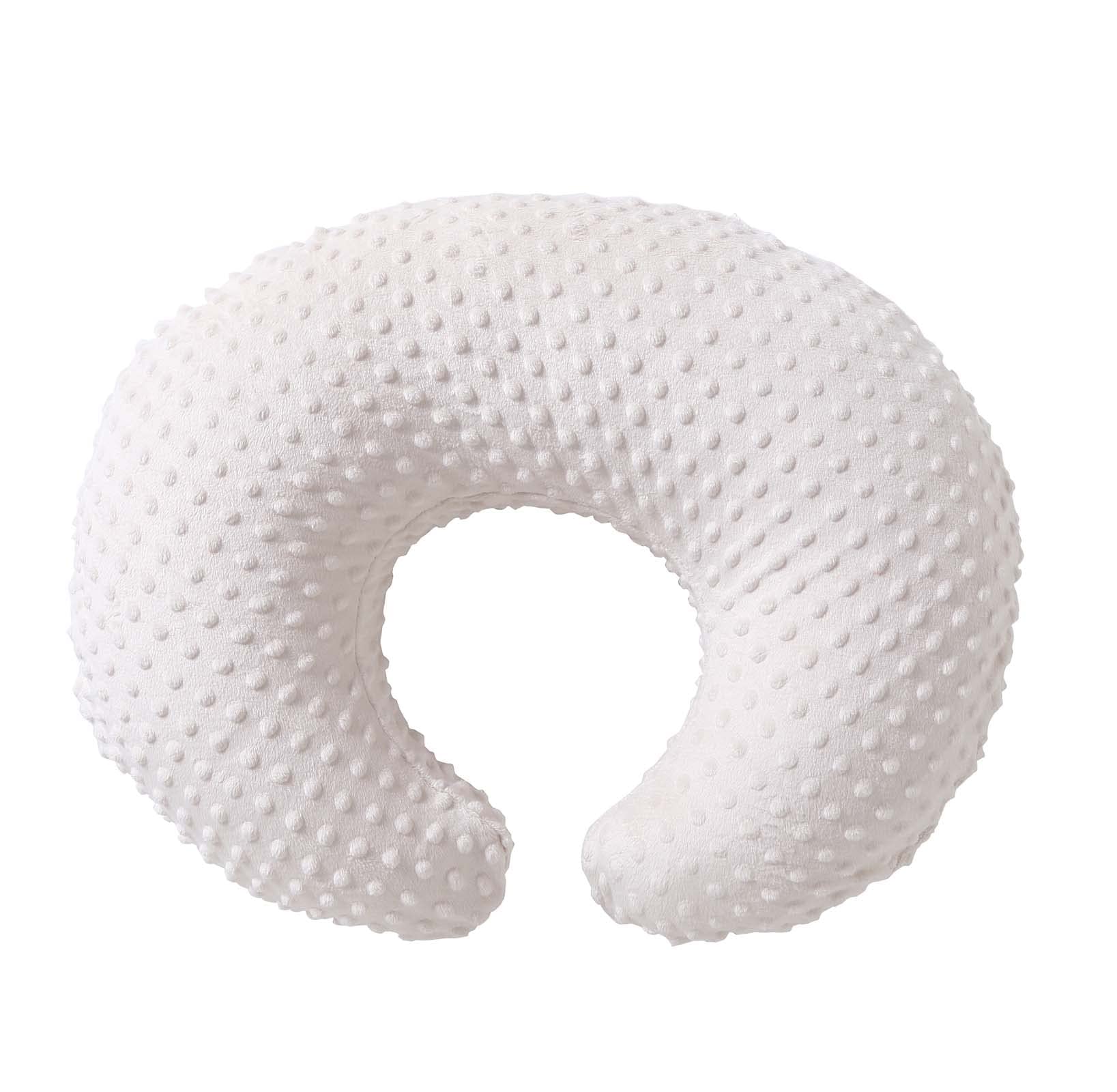 QUENESS Nursing Pillow and Positioner, Breastfeeding, Bottle Feeding, Baby Sitting Support with Removable Ultra Soft Minky Cover, Tummy Time Support for Baby Boys and Girls (Beige)
