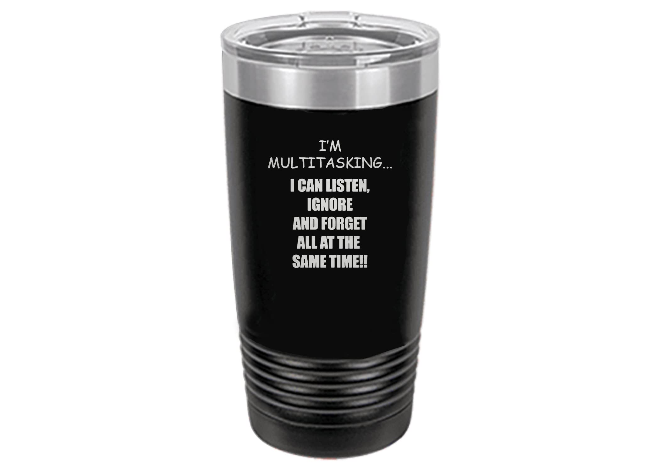 Rogue River Tactical Funny Sarcastic Office Work 20 Oz. Travel Tumbler Mug Cup w/Lid Vacuum Insulated Hot or Cold Multitasking (Blue)
