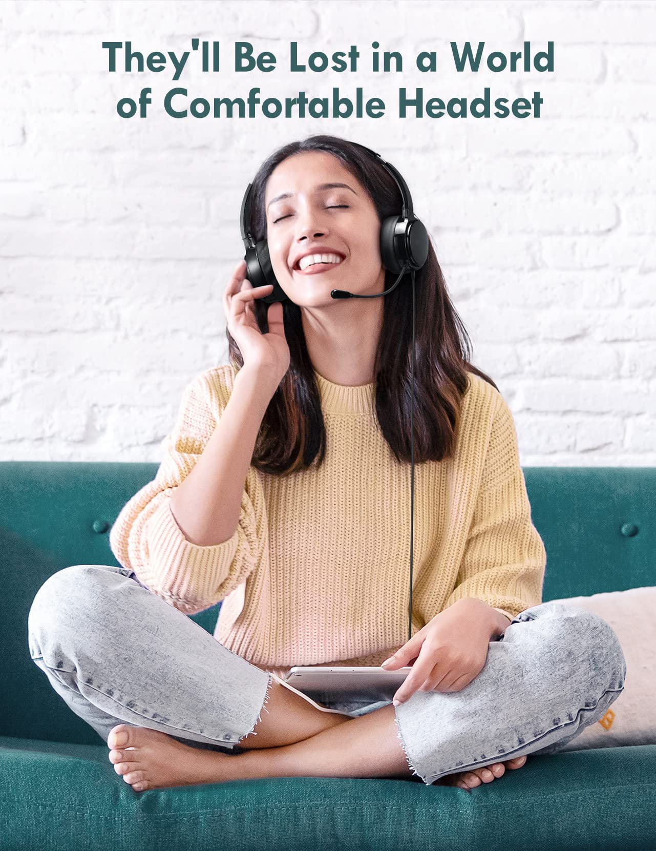 USB Headset with Microphone for PC Laptop, JabNecter 3.5mm Headphones with Microphone Noise Canceling & Volume Control, Computer Headset with Mute&Sidetone for VoIP Skype MS Teams Online Conference