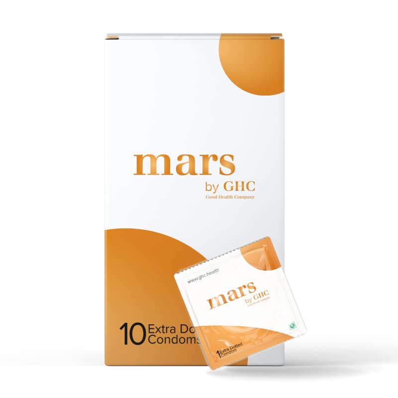 mars by GHC Extra Dotted Delay Condoms for Men - Pack of 1 (10 Nos) Standard