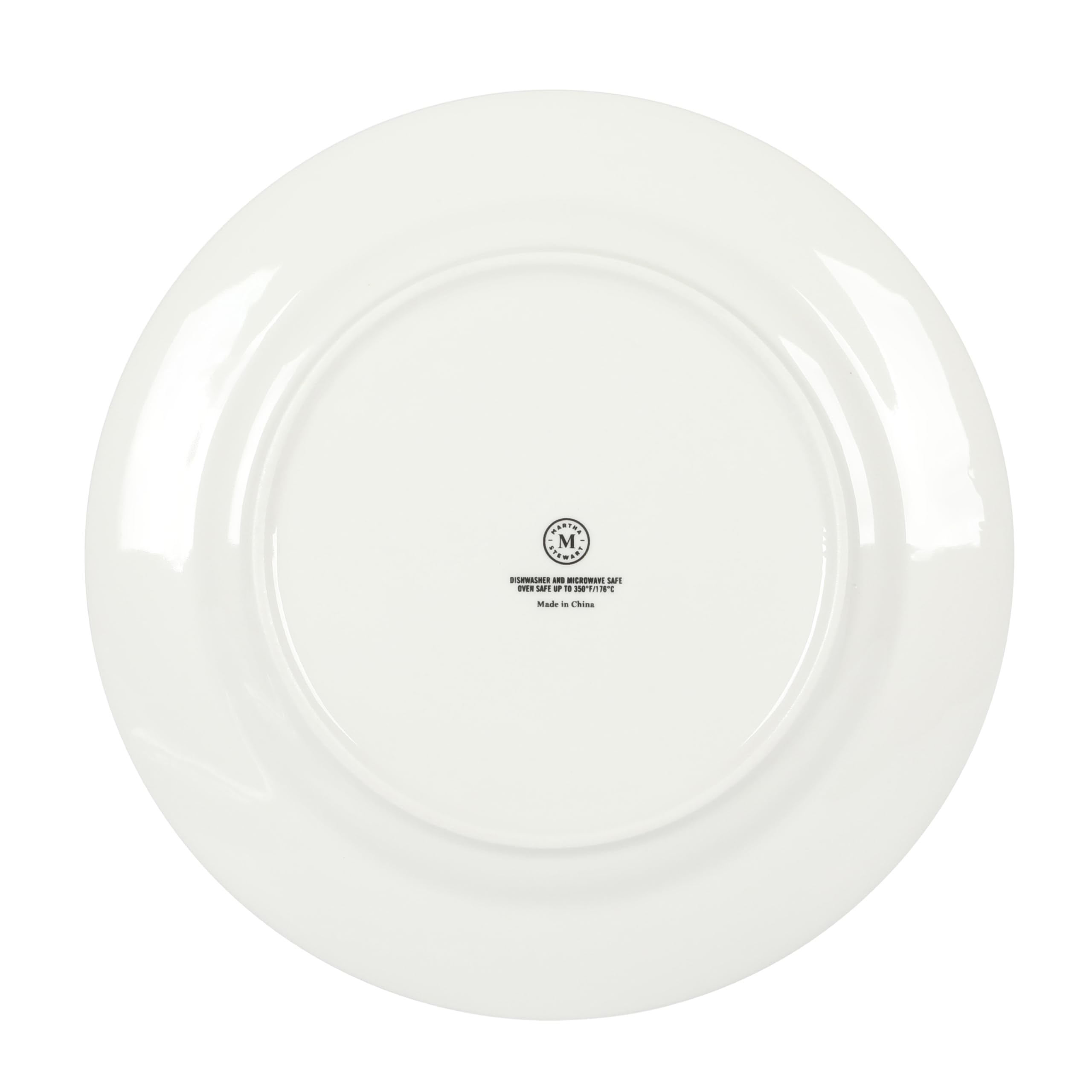 Martha Stewart Empress Bouquet Decorated Porcelain Dinnerware Plates and Bowls Set - Blue Floral, Service for 6 (30pcs)