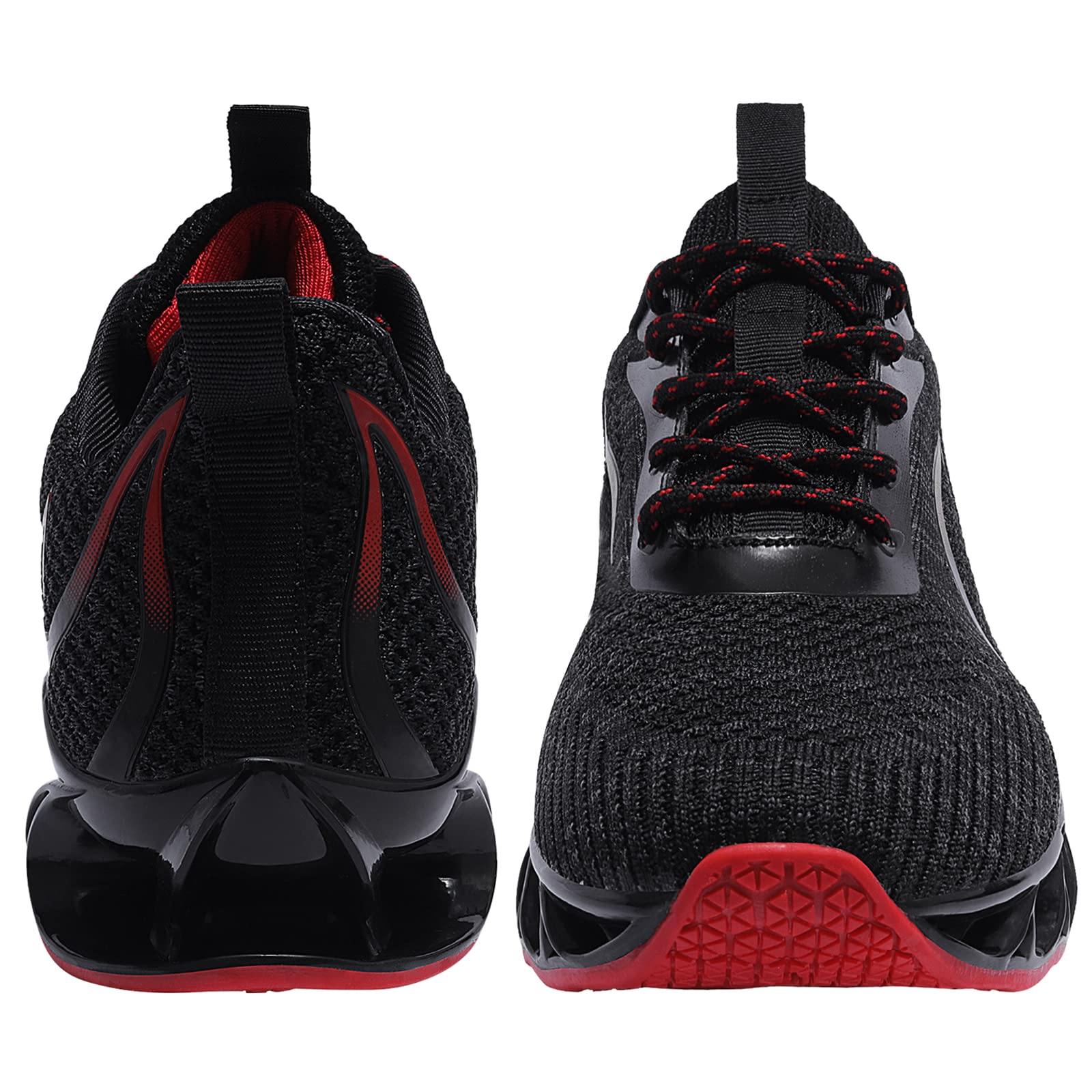 Men Athletic Shoes Black Red Mesh Blade Running Walking Sneakers 10.5
