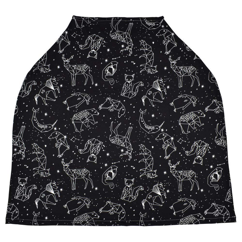 Multi-Use Carseat Canopy, Stretchy Car Seat Cover, Breastfeeding Nursing Cover (Constellation).