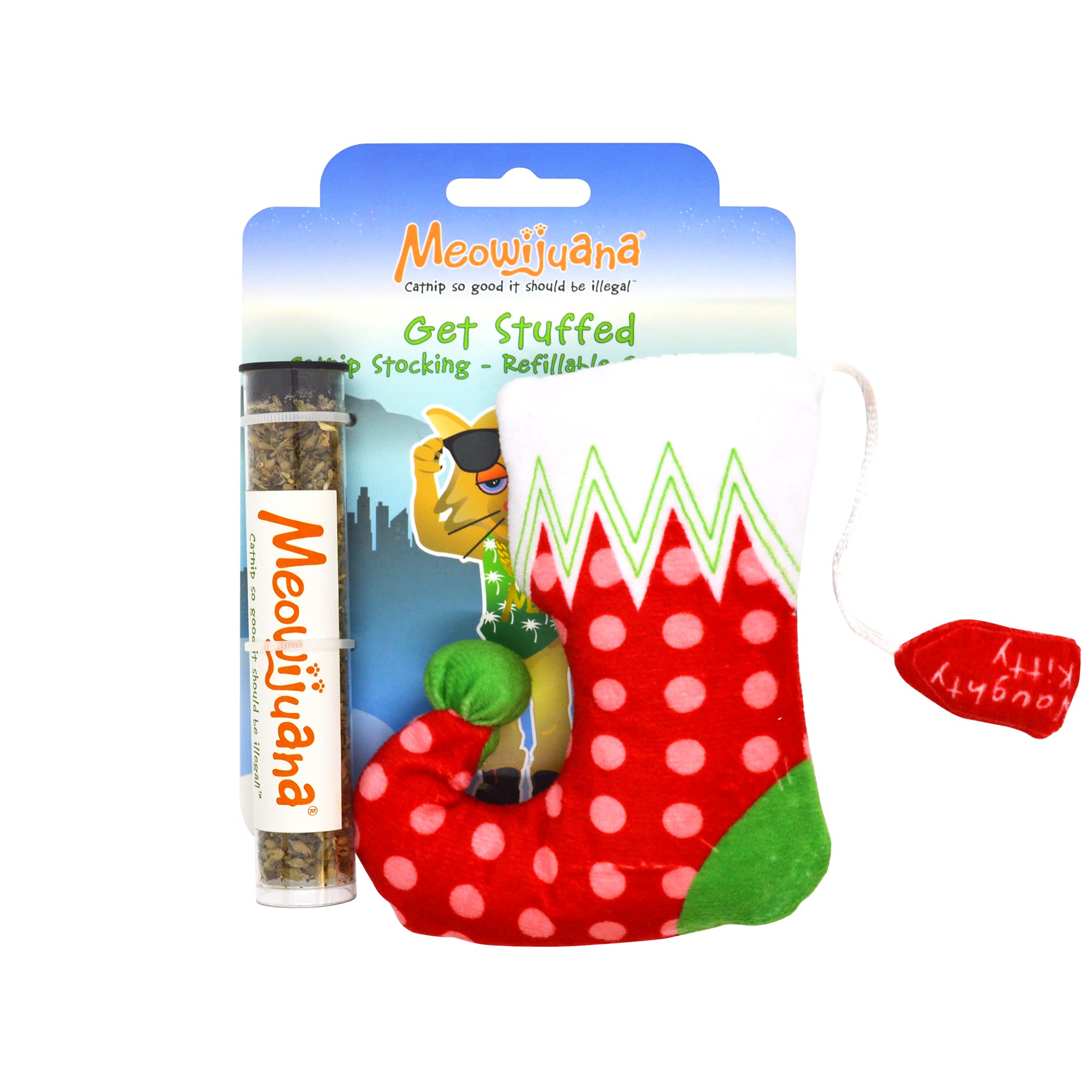 Meowijuana | Get Stuffed Bundle | Get Stuffed Stocking and Winter Lift | Promotes Play and Cat Health | Includes Organic Catnip | Feline and Cat Lover Approved