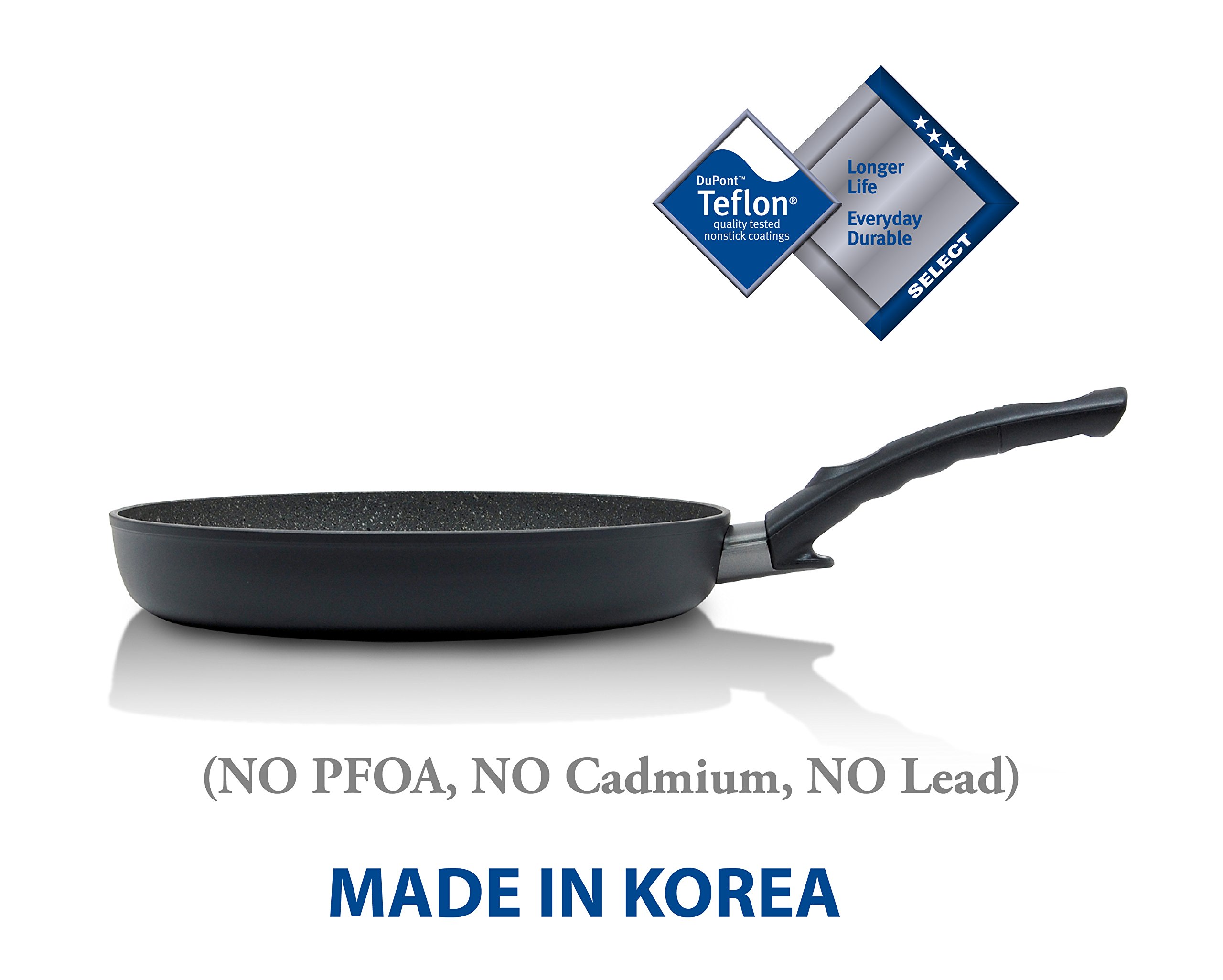 TECHEF - Infinity Collection/Frying Pan, Coated 4 times with the new Teflon Stone Coating with Ceramic Particles (PFOA Free) (12" grill pan)