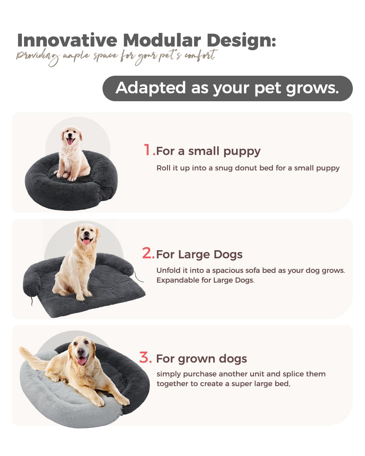 MUTTROS Modular Dog Couch, Human Dog Bed (Light Grey & Dark Grey XL Bundle
