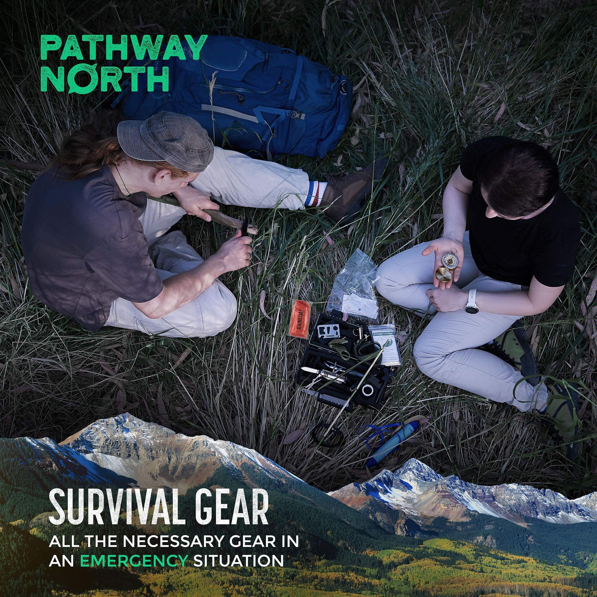 Pathway North Emergency Survival Kit for Disaster Tactical Survival Multi Tool Bug Out Bag, Boat, Hunting, Outdoor Hiking Camping Gear, Essentials for Adventures
