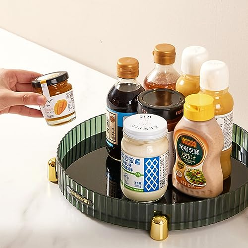 ROWNYEON 360 Rotating Makeup Organizer 1 Tier skincare organizers Bathroom Organizer Perfume Organizer Spinning Cosmetics Organizer for Vanity,Cabinets, Pantry, Fridge, Kitchen