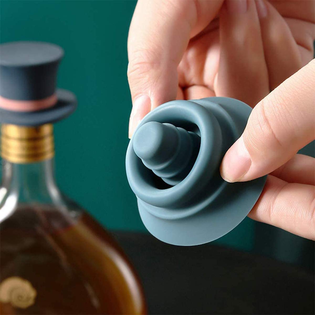 Ubrand 9NAT Silicone Magic Cap Bottle Stopper, Acrylic
