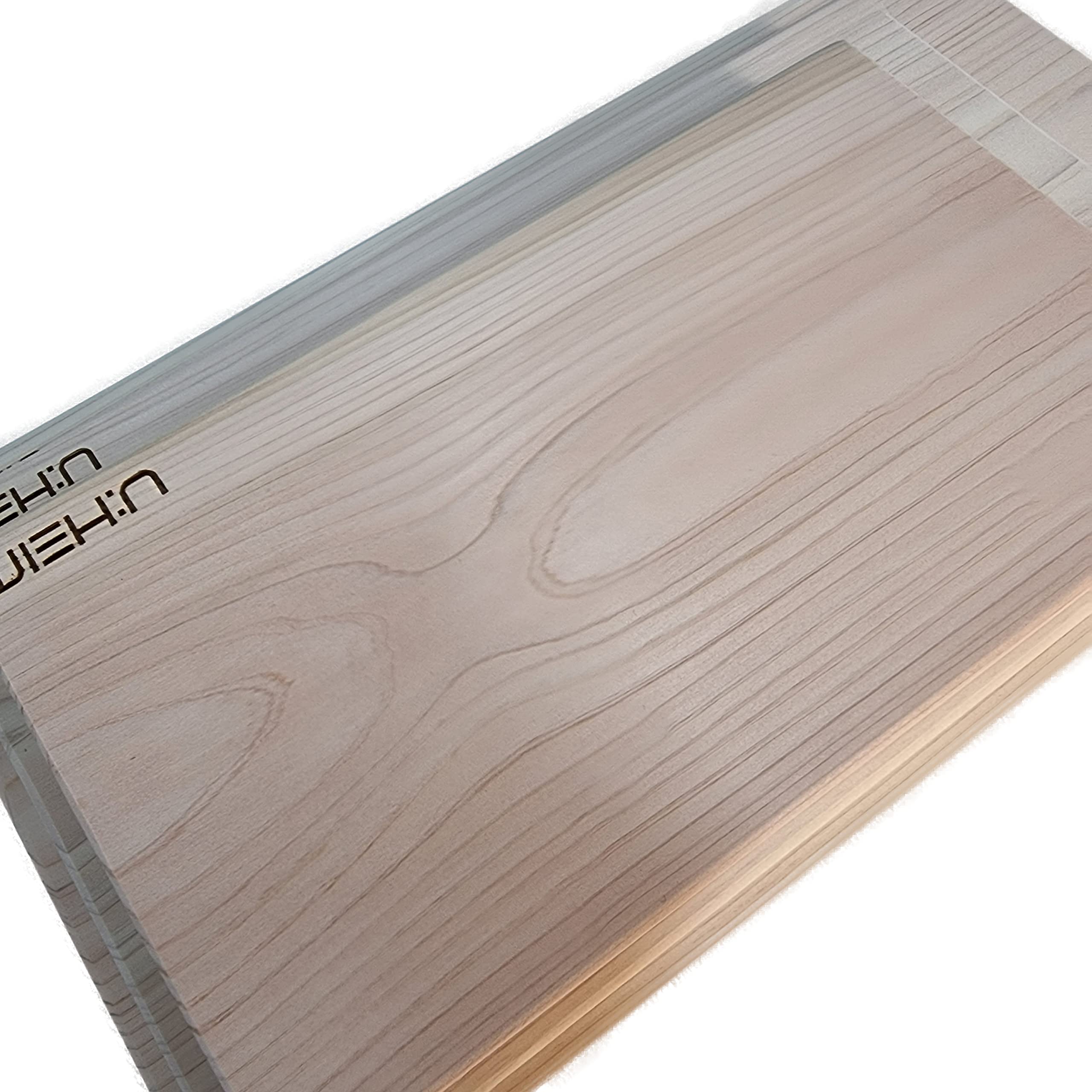 UHEIM Premium One-Piece Cypress Hinoki Solid Wood Cutting Board, Korean Cutting Board for Kitchen, Chef. Wooden Kitchen Double Chopping, Cutting, Serving Board. Large, Middle, Small 3 Size (Middle)