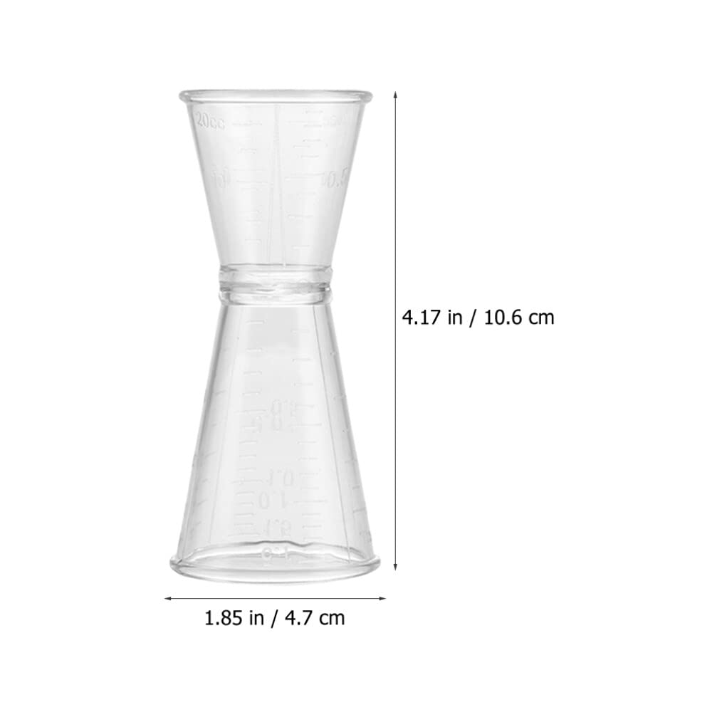 ULTECHNOVO Jigger for Bartending, 5pcs Double Jigger Clear Plastic Jigger Shot Japanese Shot Glass Mixed Drink Measurer Cocktail Double Head Measuring Cup Kitchen Bartender Tools for Home Bar