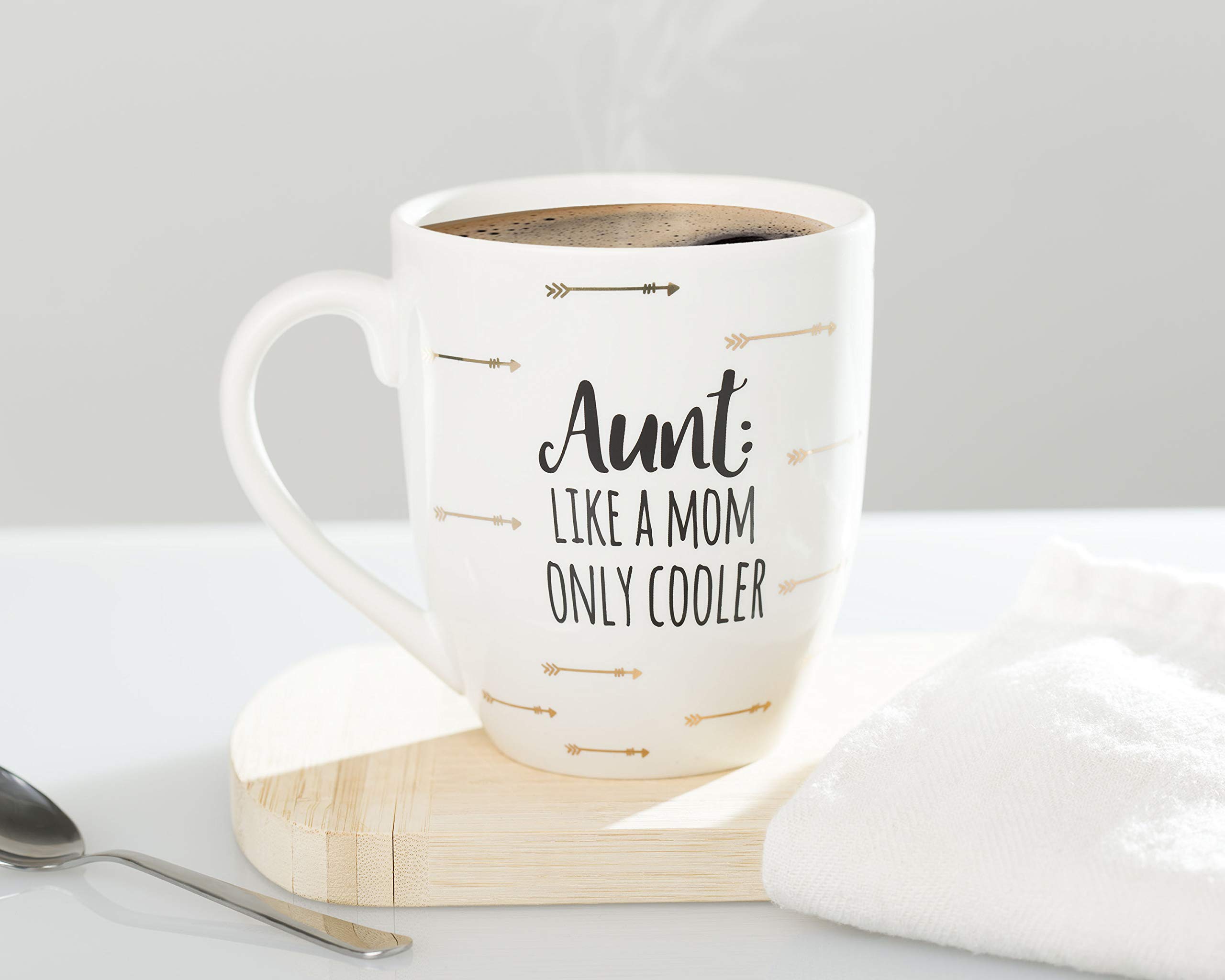 Pearhead Aunt: Like a Mom Only Cooler Ceramic Mug, Best Aunt Gifts, Niece and Nephew Gifts, Coffee Mug, 16 oz