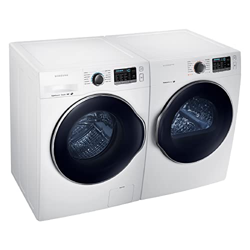 SAMSUNG 4.0 cu. ft. Electric Dryer, Compact Clothes Drying Machine, Stackable for Small Spaces w/ Sensor Dry, 12 Preset Cycles, Reversible Door, Internal Drum Light, DV22K6800EW/A1, White