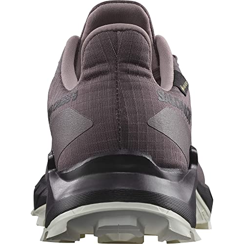 Salomon Women's ALPHACROSS 5 GORE-TEX Trail Running Shoes for Women, Moonscape / Black / White, 8