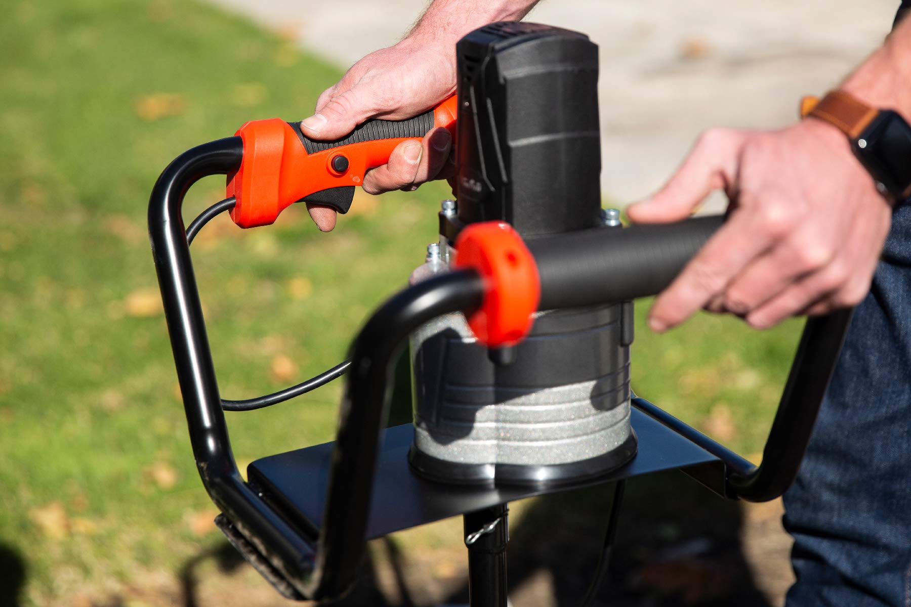 XtremepowerUS 1500W Post Hole Digger Earth Auger Hole Digger Electric Auger Digging Tools Auger with 6" Digging Auger Bit Set