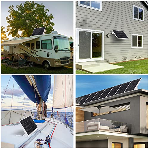 YAARZAR 100 Watt 12V Solar Panel Kit with Adjustable Solar Panels Tilt Mount Brackets and 30A 12V/24V PWM Solar Charge Controller for 12V Battery RV Boat Homes and Any Off-Grid Applications