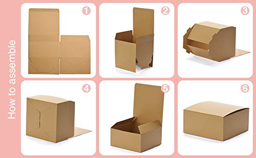 MESHA Brown Gift Boxes 8x8x4'',12 PC Kraft Paper Gift Boxes with Lids for Bridesmaid Proposal,Mother's Day,Birthday Party,Wedding,Graduation,Crafting