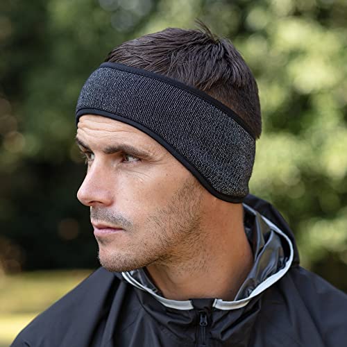 Proviz REFLECT360 Explorer Reflective Breathable Unisex Fleece-Lined Running Sports Headband Hi Visibility, Black