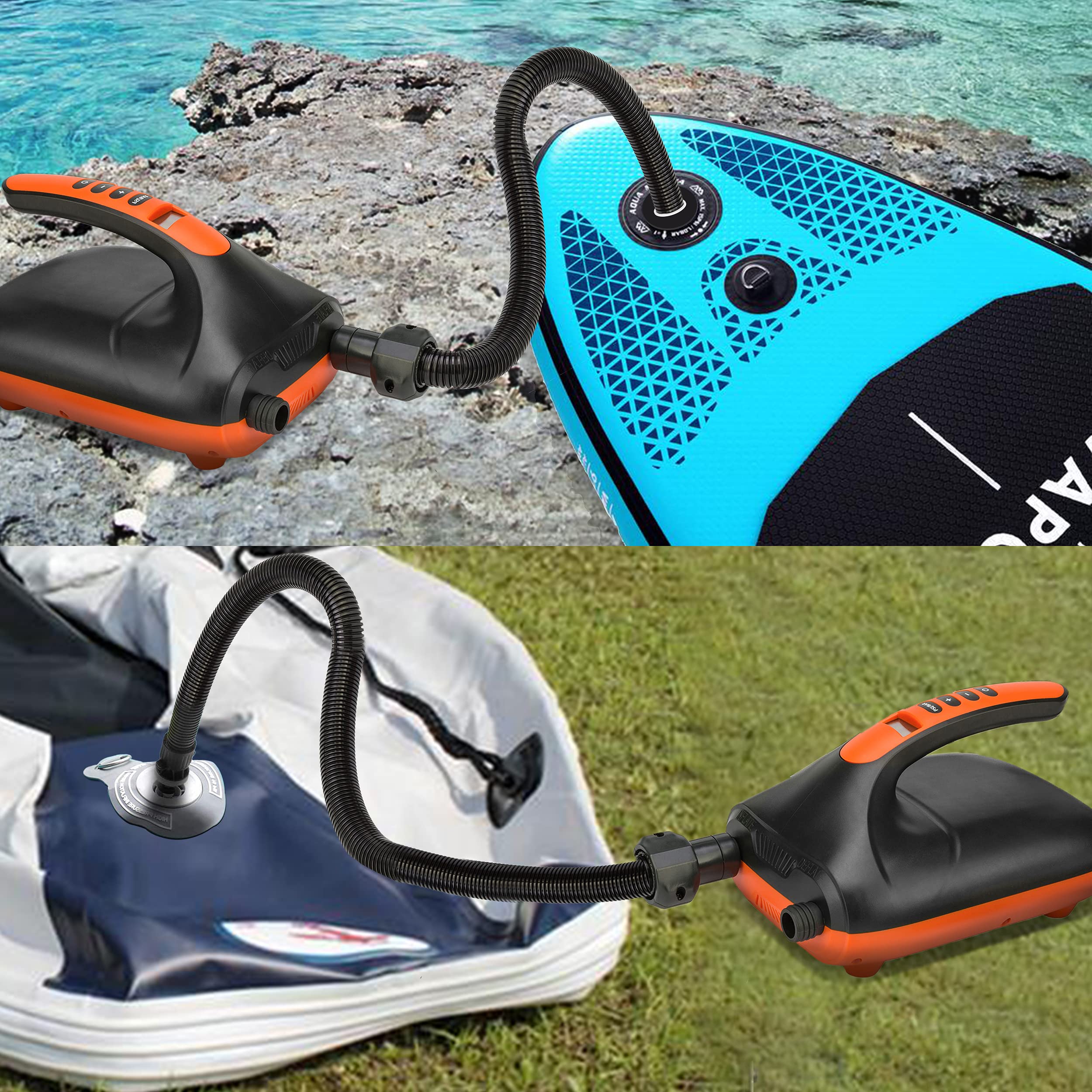 Paddle Board Pump,SUP Air Pump 20PSI High Pressure,Electric Portable Pump,12v Air Pump,Intelligent Dual Stage & Auto-Off Inflation & Deflation Function for Paddle Boards,Inflatable Boats,Kayaks