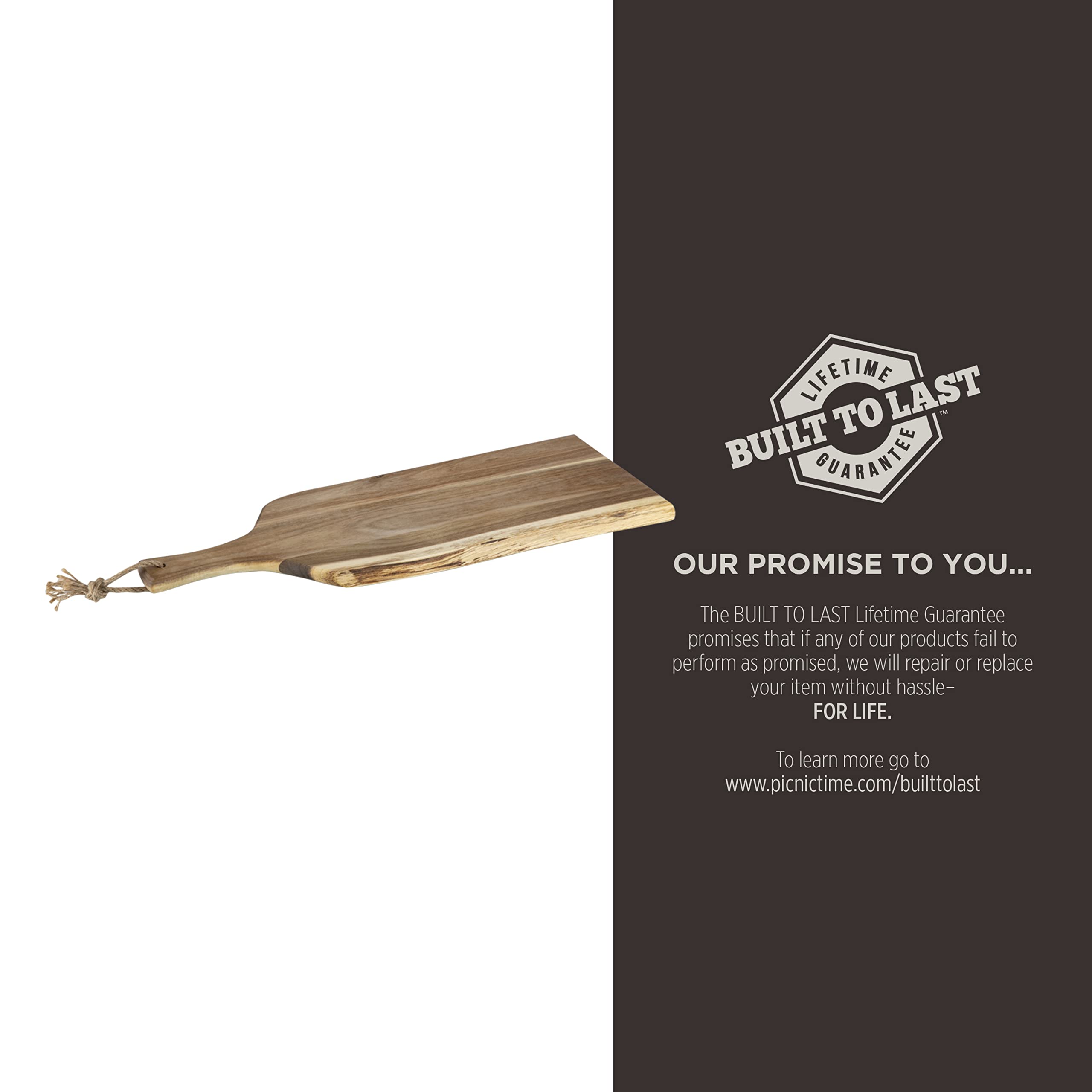 PICNIC TIME NHL New York Islanders Artisan 24" Acacia Charcuterie Board with Raw Wood Edge - Cheese Board - Serving Platter