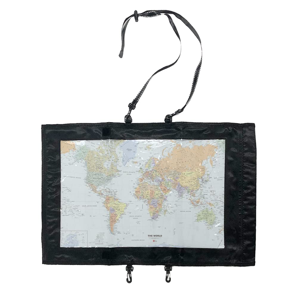 Shine123 Outdoor Trail Map Case - Waterproof Hiking Guide Protect Bag Holder with Lanyard & Clear View for Camping Sailing Climbing Emergency