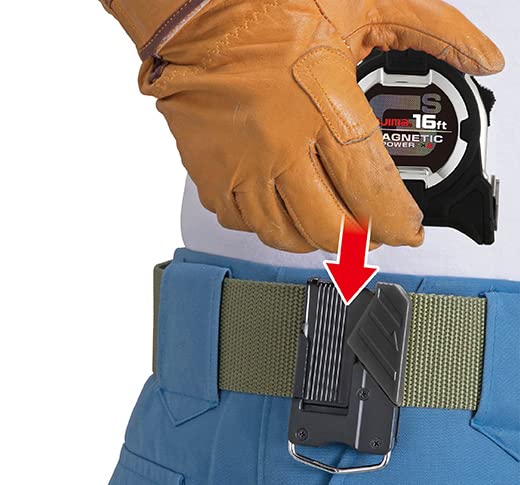 TAJIMA Tape Measure - 16ft x 1in GS-Lock Measuring Tape with Compatible Clip & Dual Magnetic Power - GS-SC16BW