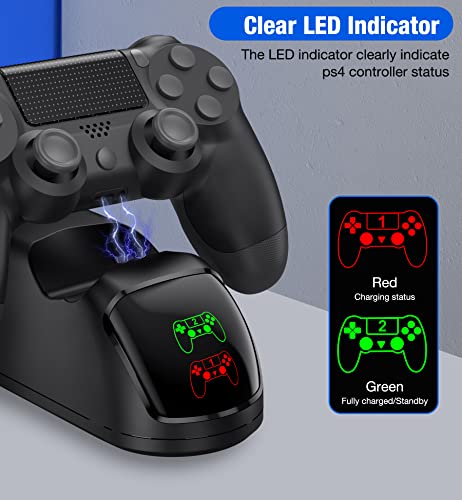 PS4 Controller Charging Station Dock for Playstation 4 Controller, PS4 Controller Charger for DualShock 4 Remote, Playstation 4 Charger Station for Sony Playstation 4/PS4/PS4 Slim/PS4 Pro Controllerā¦