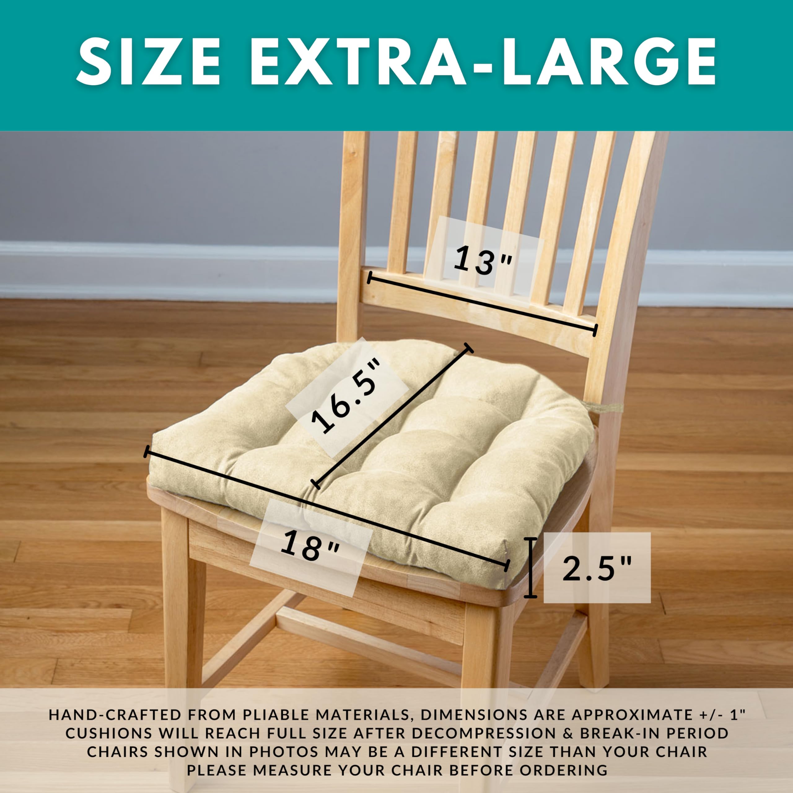 Sedona Dining Chair Pad with Ties - Extra-Large - Latex Foam Fill Cushion - Southwest & Santa Fe Decor (Mulberry, Terra Cotta, Turquoise, Beige)