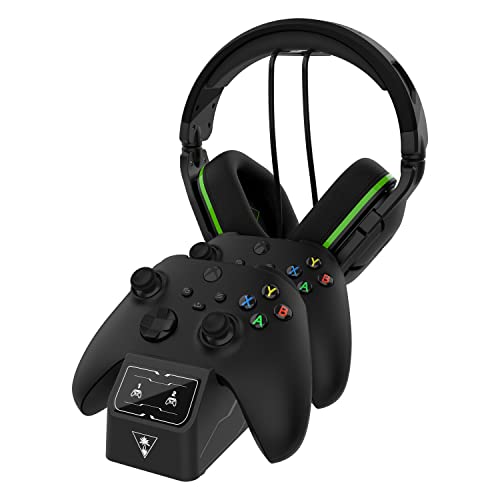 Turtle Beach Fuel Dual Controller Charging Station & Headset Stand for Xbox Series X|S & Xbox One Wireless Controllers – 22+ Hour Battery Packs, Quick Charge, and Compact Design - Black