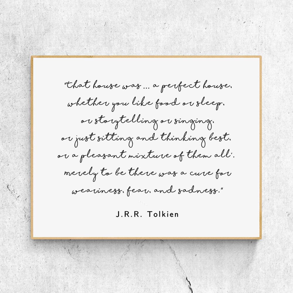 ZLKAPT That House Was a Perfect House Sign J.R.R Tolkien Quoets Art Print Distressed Sign Farmhouse Sign 8 x 10 Inches Unframed