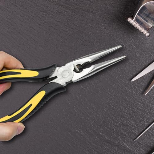 ZUZUAN Premium VISE-GRIP Long Needle Nose Pliers-Β 8β & 6ββ, Paper Clamp Precision, High Carbon Steel, Soft Grip with Wire Cutter, Long Nose Cutting Pliers for Home, Fishing, Jewelry, Crafts,2pcs
