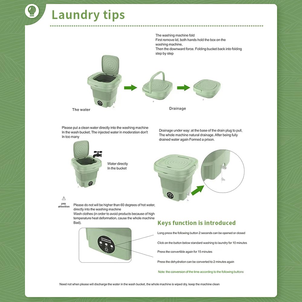 Portable Washing Machine,8L Foldable Mini Washer Dryer Combo with 3 Modes Deep Cleaning for Underwear,Baby Clothes, Small Washing Machine Apartments, Camping, RV, Travel Laundry Purple