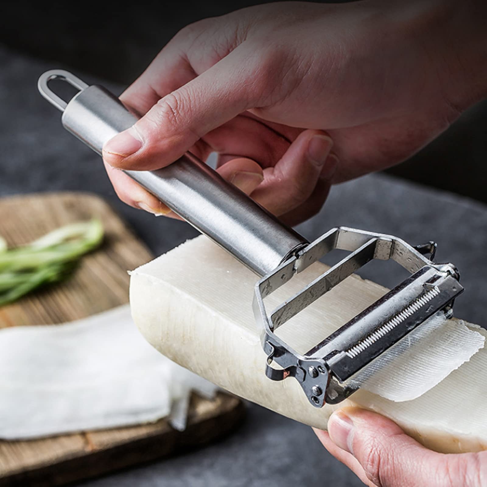 N / B Stainless Steel Julienne Peeler, Drawing Process, Double Head Design, Household Peeling Knife Potato Melon Fruit Grater,Lightweight Convenient