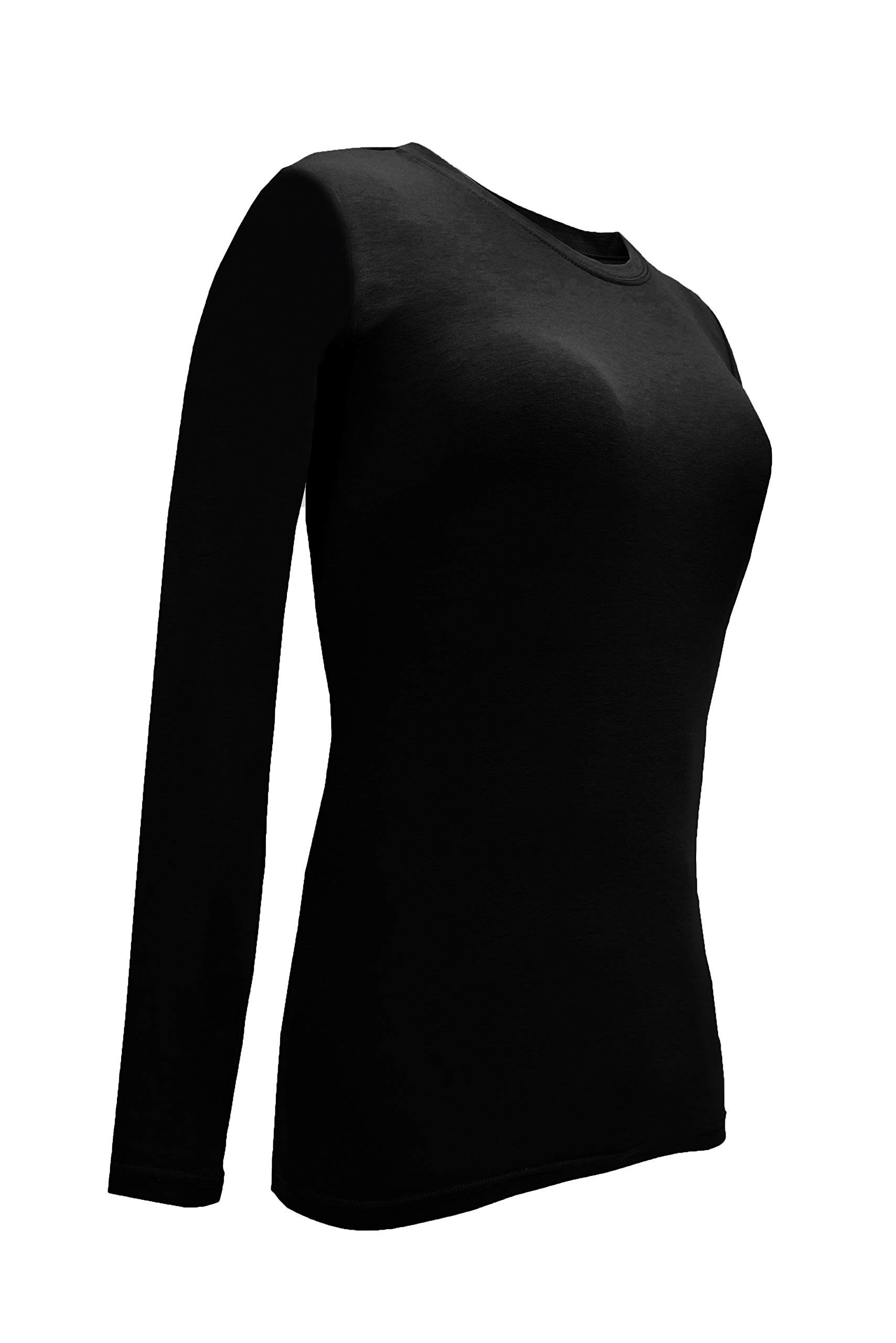 Natural Uniforms Women's Long Sleeve Tee Shirt Underscrub-2-Pack (Small, 2 Pack Black)