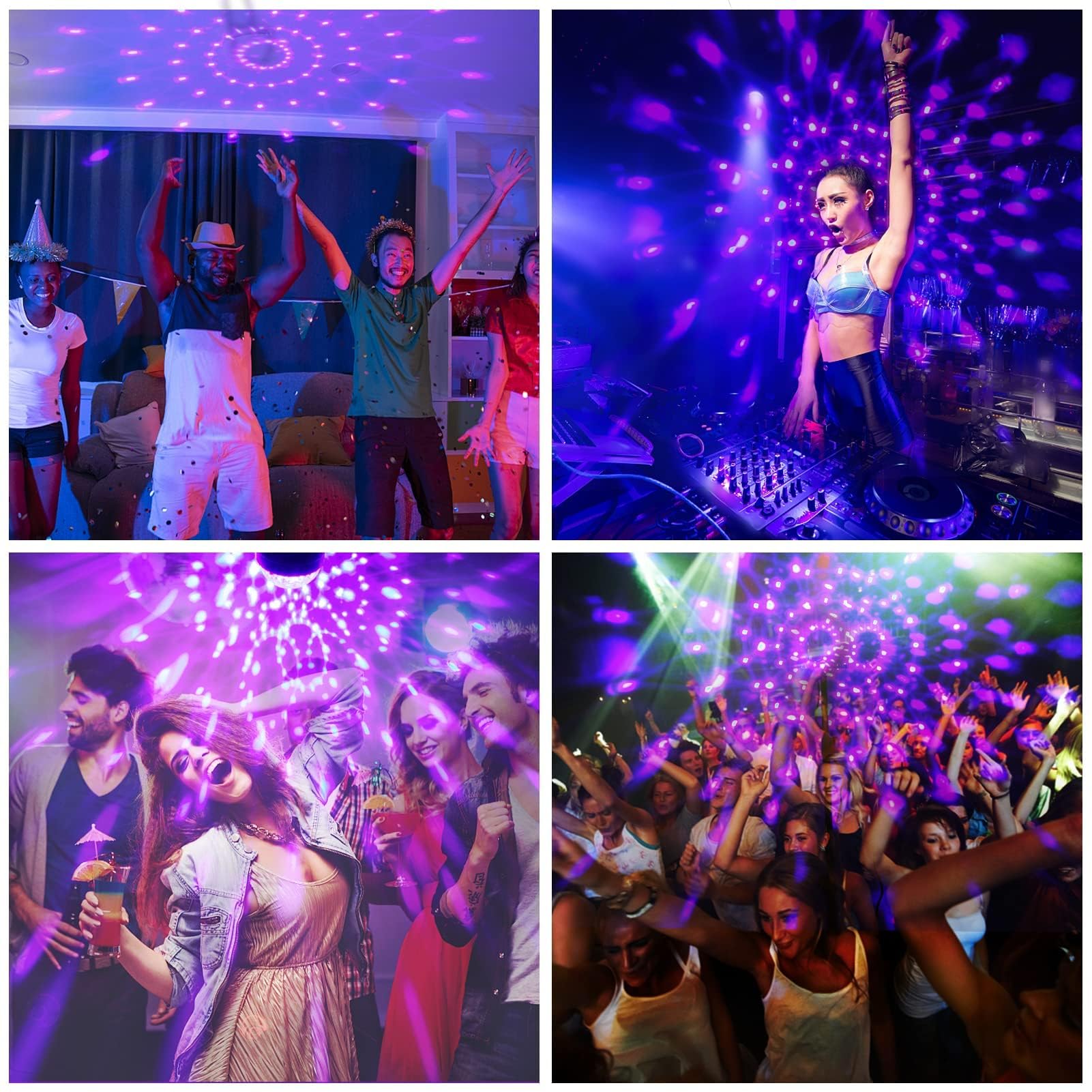 Litake Party Lights Disco Dance Ball Lights LED Club Lights, 7 Patterns Sound Activated with Remote Control Dj Ball Lights Stage Light for Halloween Xmas Party Dance Club Karaoke Home Wedding 2 Pack