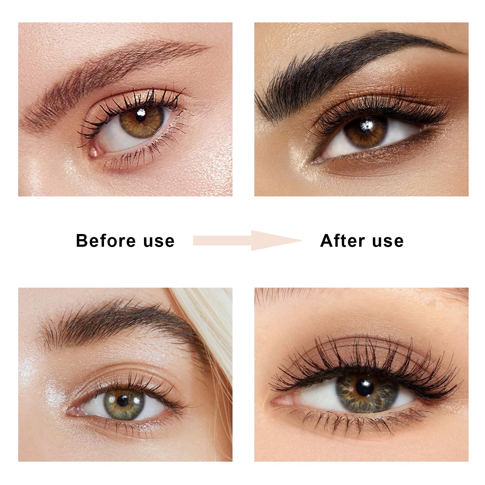 Mascara Black,Telescopic Mascara Two-in-One Extension Mascara,Full and Light,Long-Lasting Smudge-Proof Mascara Slender,Dense Thick Curling for Eye Makeup,No Flaking、No Smudging、No Clumping