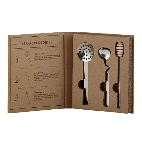 Santa Barbara Design Studio Gift Set Drinking Essentials SIPS Drinkware Kraft Cardboard Book Gift Box, 3-Pieces, Tea Accessories