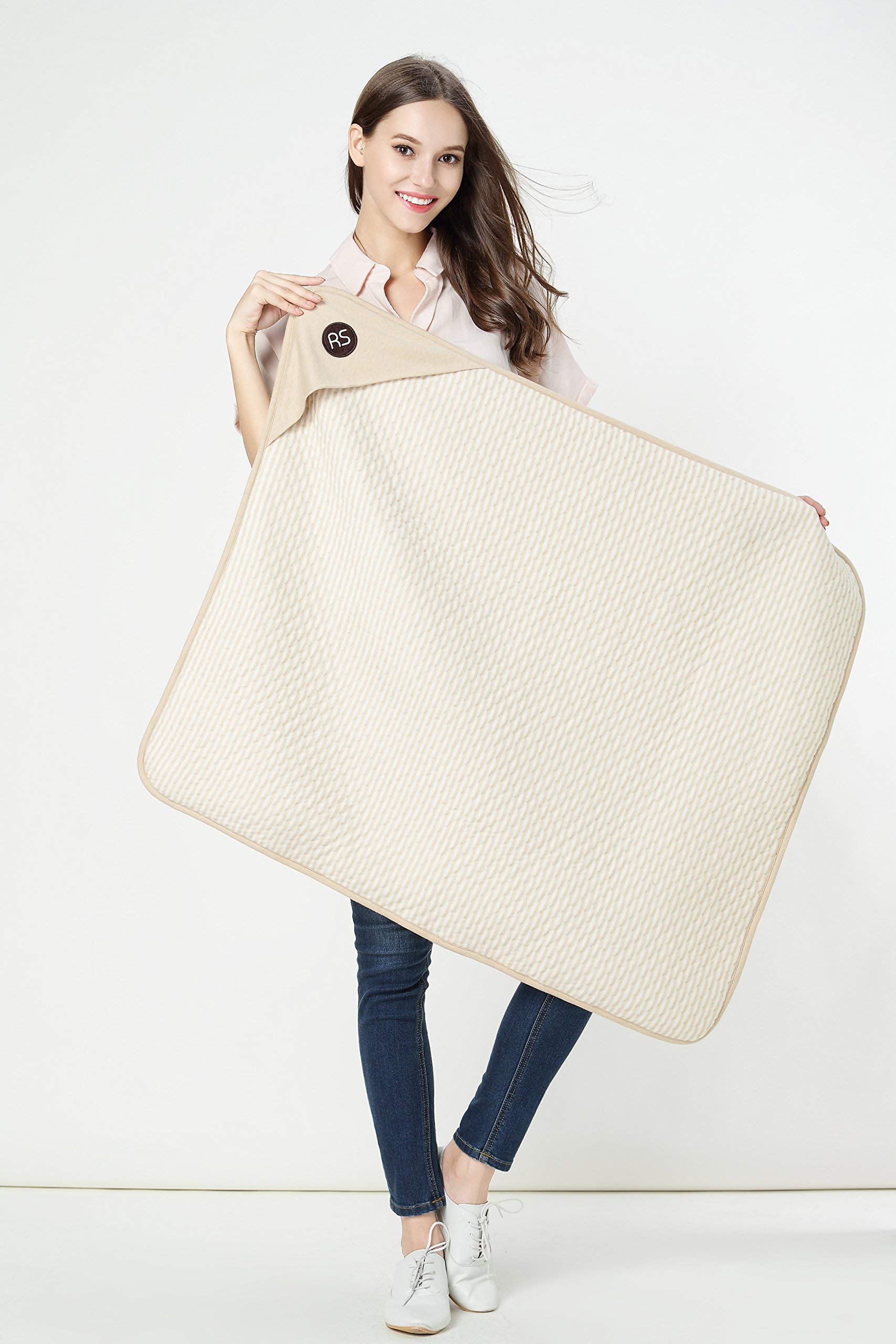 Radia Smart 5G Blocking, EMF Protection Baby Blanket, Pregnancy Belly Shielding, Organic Cotton, Cream, 35”x30