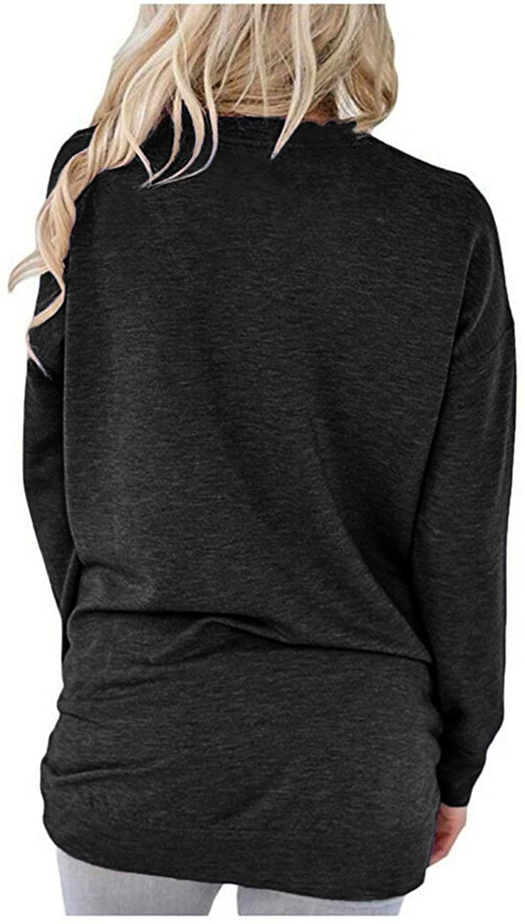 Mom's care Womens Be Kind Crewneck Sweatshirt Casual Cute Long Sleeve Loose Fitting Fall Tops T Shirt with Pockets(B_Black,Large)