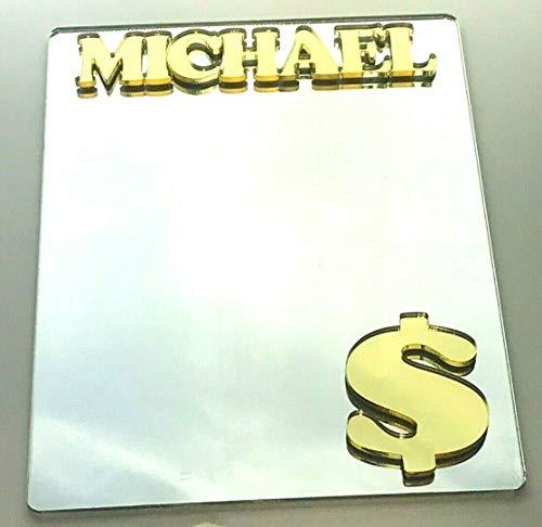 Money Dollar Sign Locker Mirror Personalized Back to School Magnetic Custom Locker Decor Cheerful Personalized Inside of Locker Organizer Accessory, Refrigerator Magnet, Quality and Fun in One!