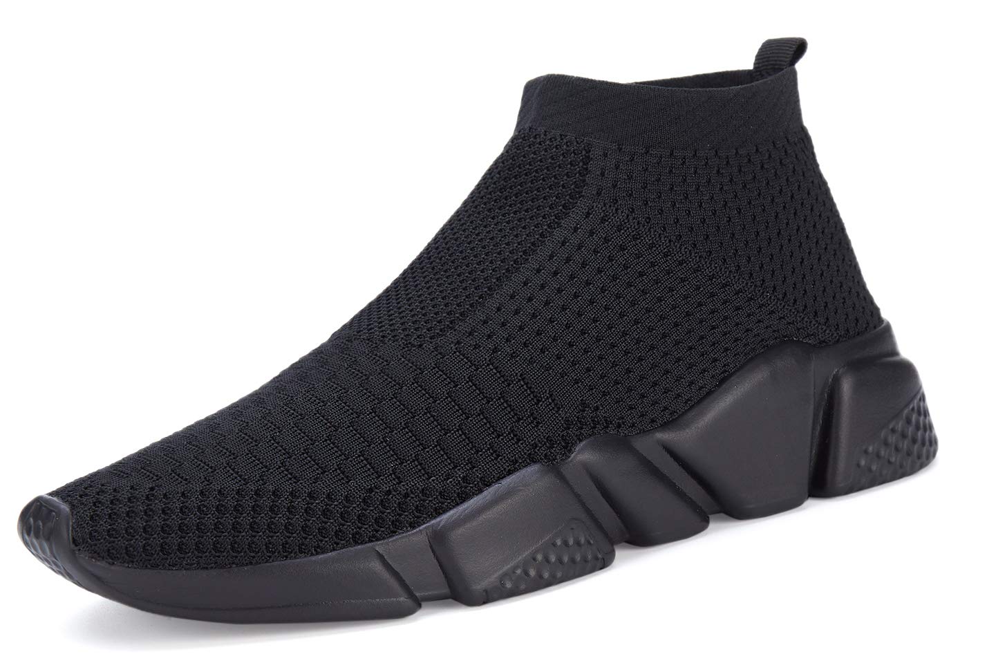 Santiro Slip On Sneakers Women Lightweight Walking Shoes Comfortable Gym Athletic Shoes Fashion Running Tennis Shoes All Black 8.5 US