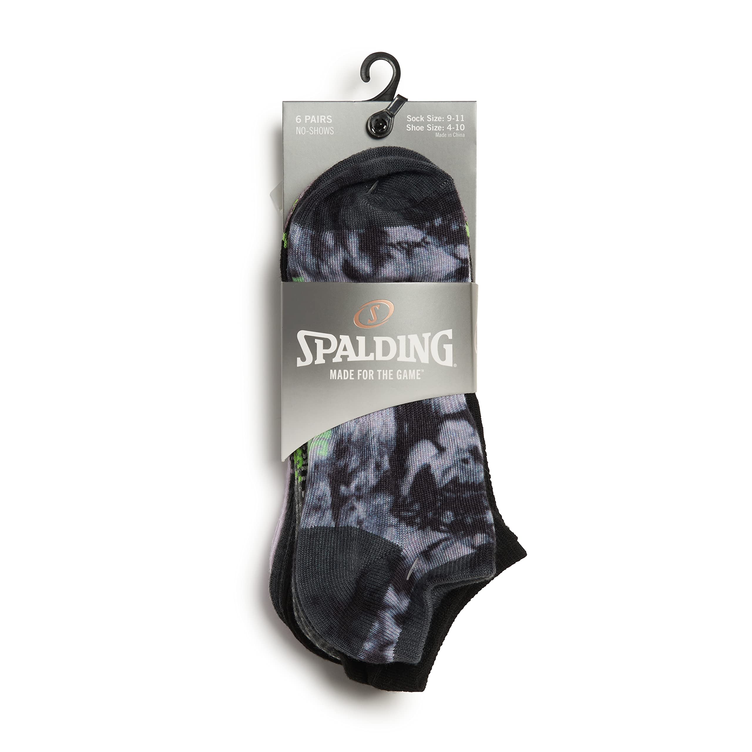 Spalding Women's Fashion Breathable No Show Socks Cushion Heel Size 9-11 - Value Pack - 6 Pairs in pack