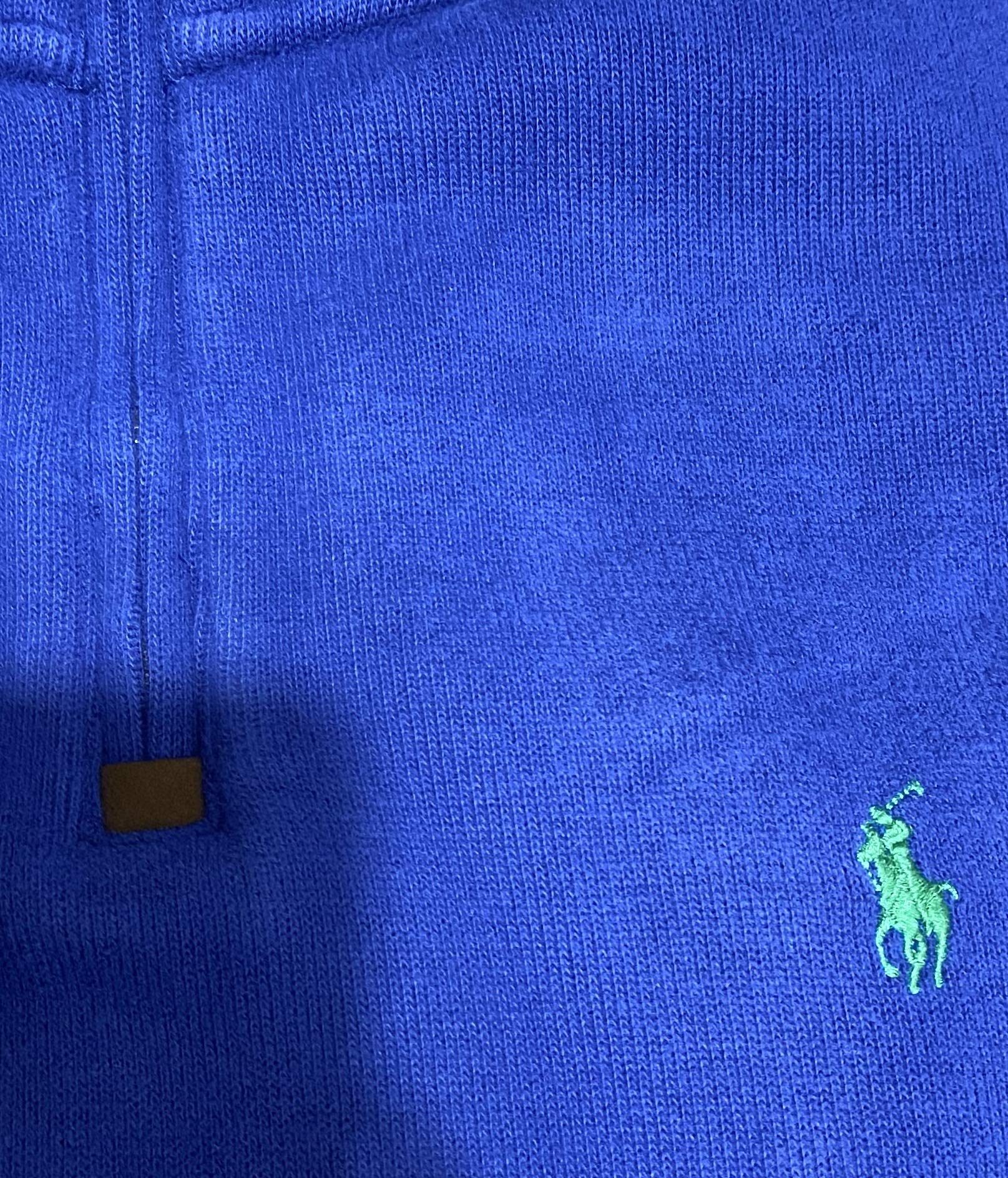 Polo Ralph Lauren Mens Half Zip French Rib Cotton Sweater (M, SapphireBlue)