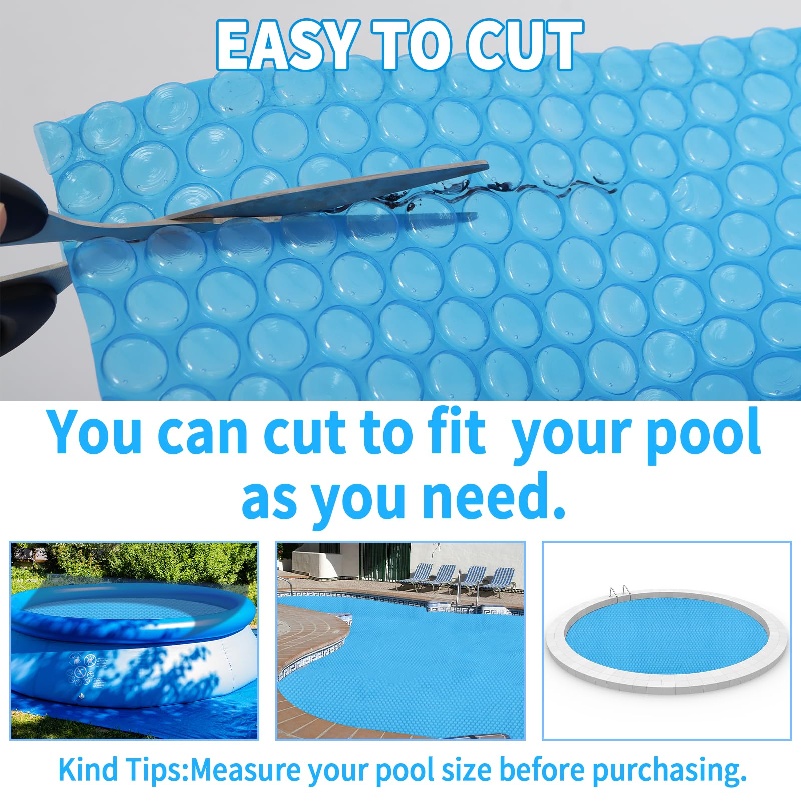 Thermal Solar Blanket for Swimming Pool ๐ง๐ฟ๐ถ๐บ๐บ๐ฎ๐ฏ๐น๐ฒ ๐๐ ๐๐ข๐ฅ ๐๐๐ญ ๐ฑ ๐๐๐ญ Floating Spa Blanket and Heavy Duty Hot Tub Bubble Insulating Cover for Hot Tubs Inground Pools Insulating Solar