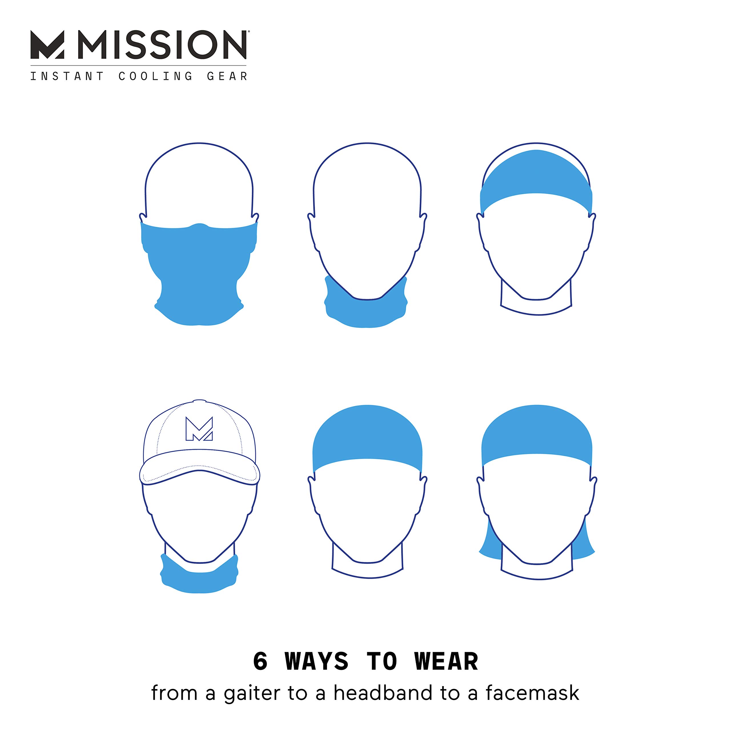 MISSION Cooling Youth Neck Gaiter 6+ Ways to Wear, Face Mask, UPF 50, Cools When Wet- Matrix Camo Bering Sea