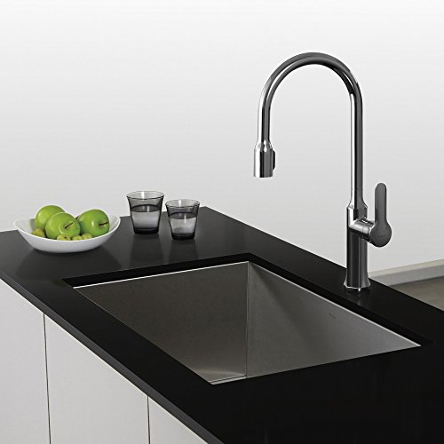 KRAUS Pax 28 1/2-inch 16 Gauge Undermount Single Bowl Stainless Steel Kitchen Sink, KHU29