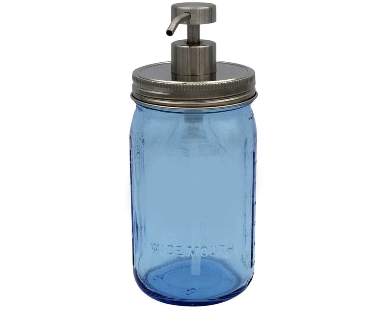 Mason Jar Lifestyle Satin/Brushed #2 Stainless Steel Soap Pump Lid | Hand Soap Pump Top/Lotion Dispenser Pump Replacement Lids for Mason Jars (Wide Mouth)