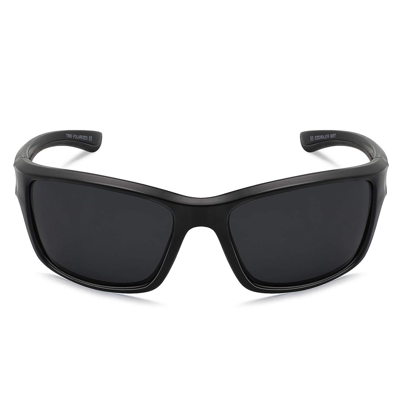 MAXJULI Polarized Sports Sunglasses for Men Women for Running Fishing Driving MJ8014 Black Frame with Grey Len