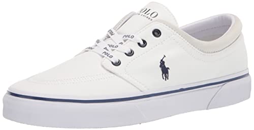POLO RALPH LAUREN Men's Faxon X Sneaker, White/Newport Navy Pp, 11 M US