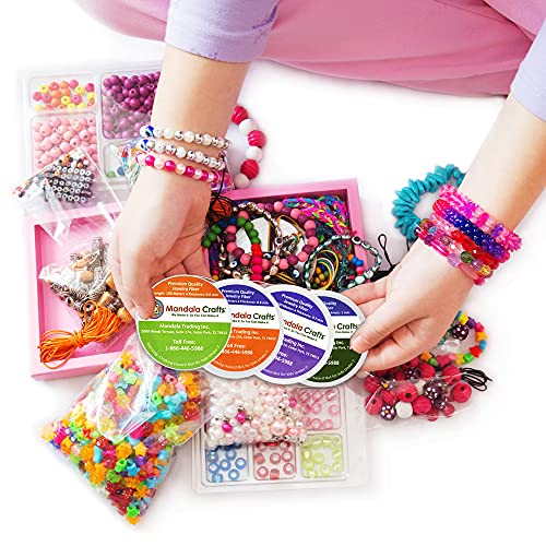 Mandala Crafts Crystal String Transparent 0.8mm Elastic Cord for Jewelry Making - 65 YDs Stretchy Elastic String Beading Cord - Elastic Bracelet String for Bracelet Making